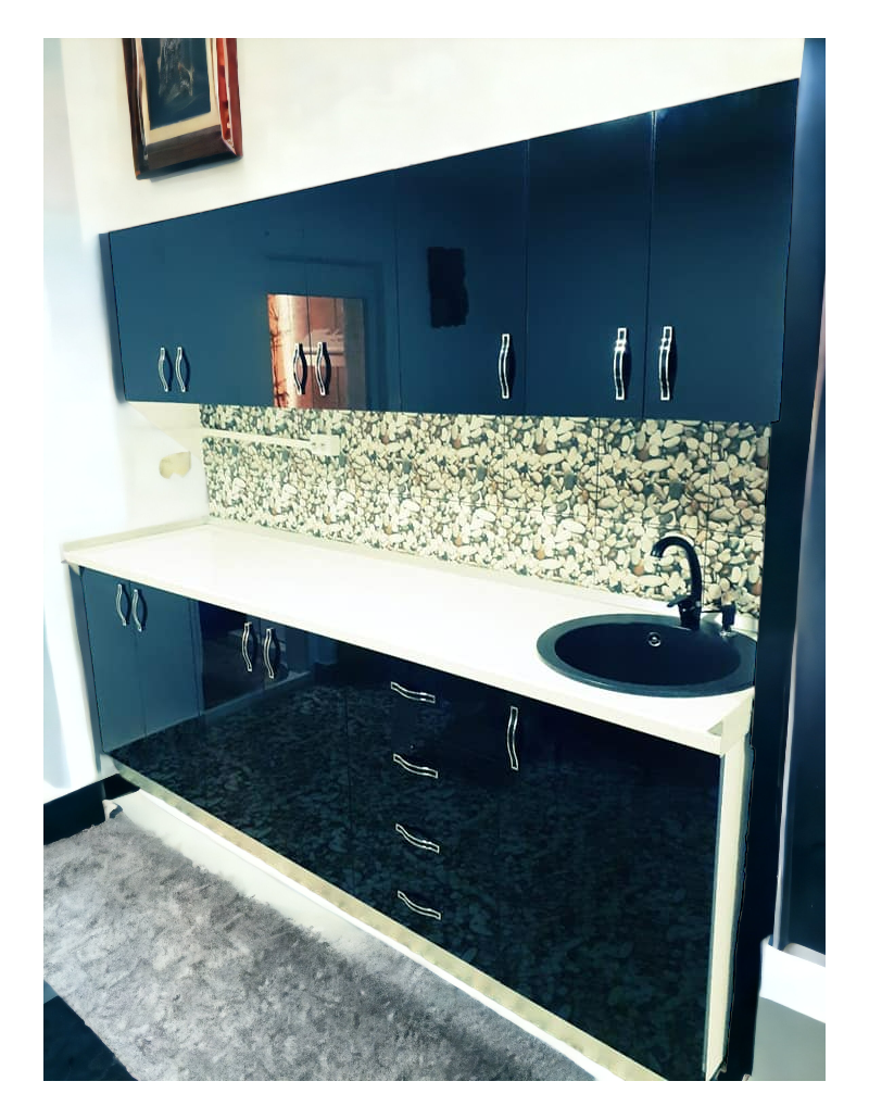Bucatarie MDF negru 240 cm